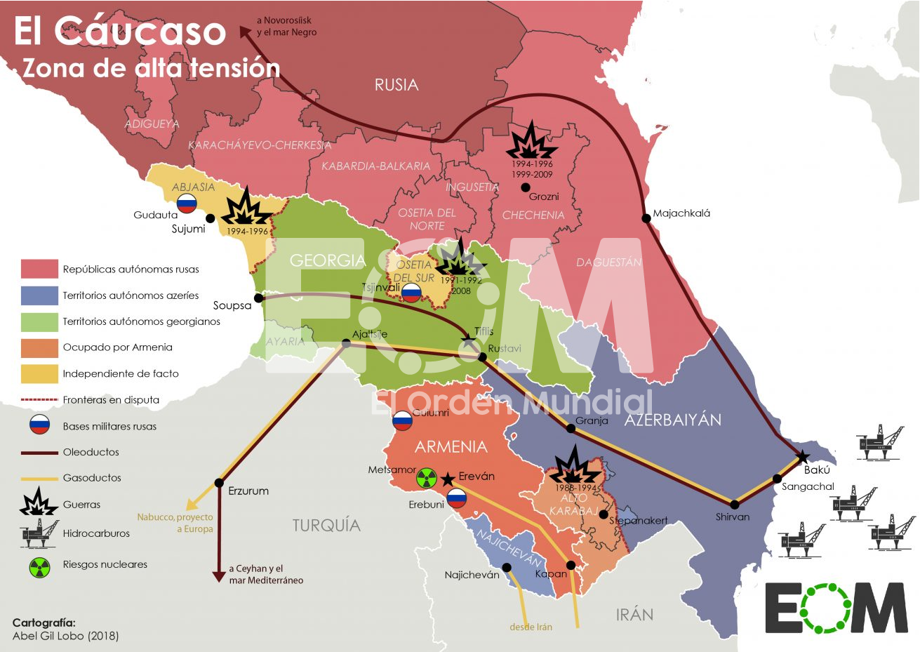 Los conflictos del Cáucaso - Mapas de El Orden Mundial - EOM
