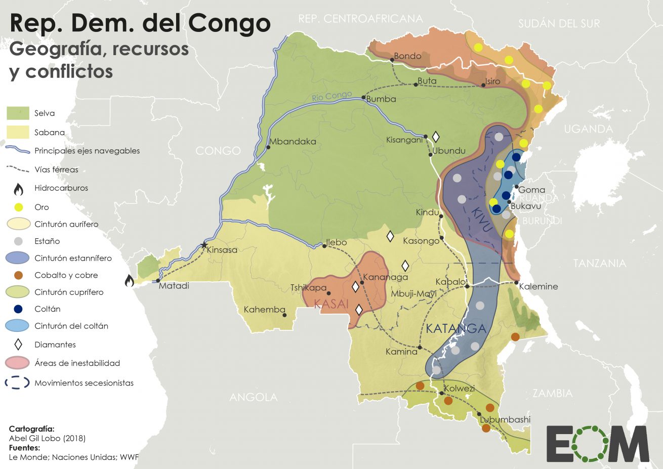 La geopolítica de la República Democrática del Congo - Mapas de El ...