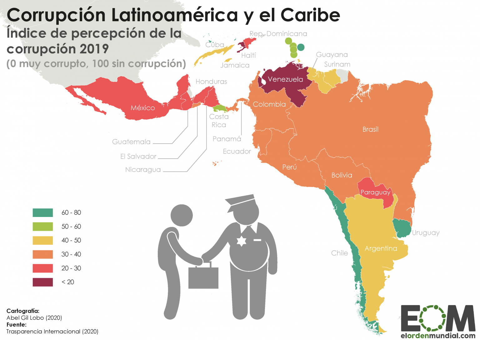 El impacto de la corrupción en América Latina y Caribe - Mapas de El Orden Mundial - EOM