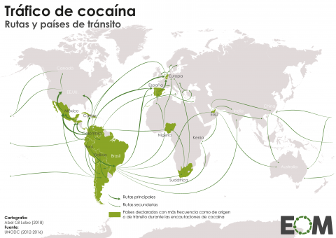 Las rutas de la cocaína en el mundo - Mapas de El Orden Mundial - EOM