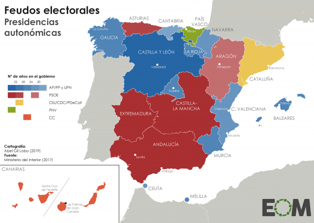 El mapa de las elecciones autonómicas en España - Mapas de El Orden Mundial - EOM