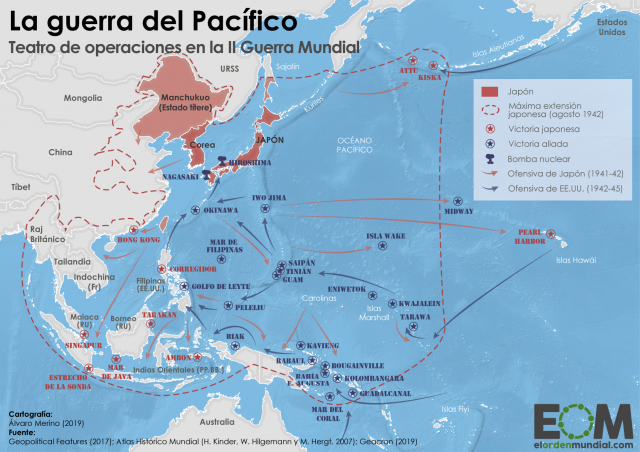 La Segunda Guerra Mundial en el Pacífico - Mapas de El Orden Mundial - EOM