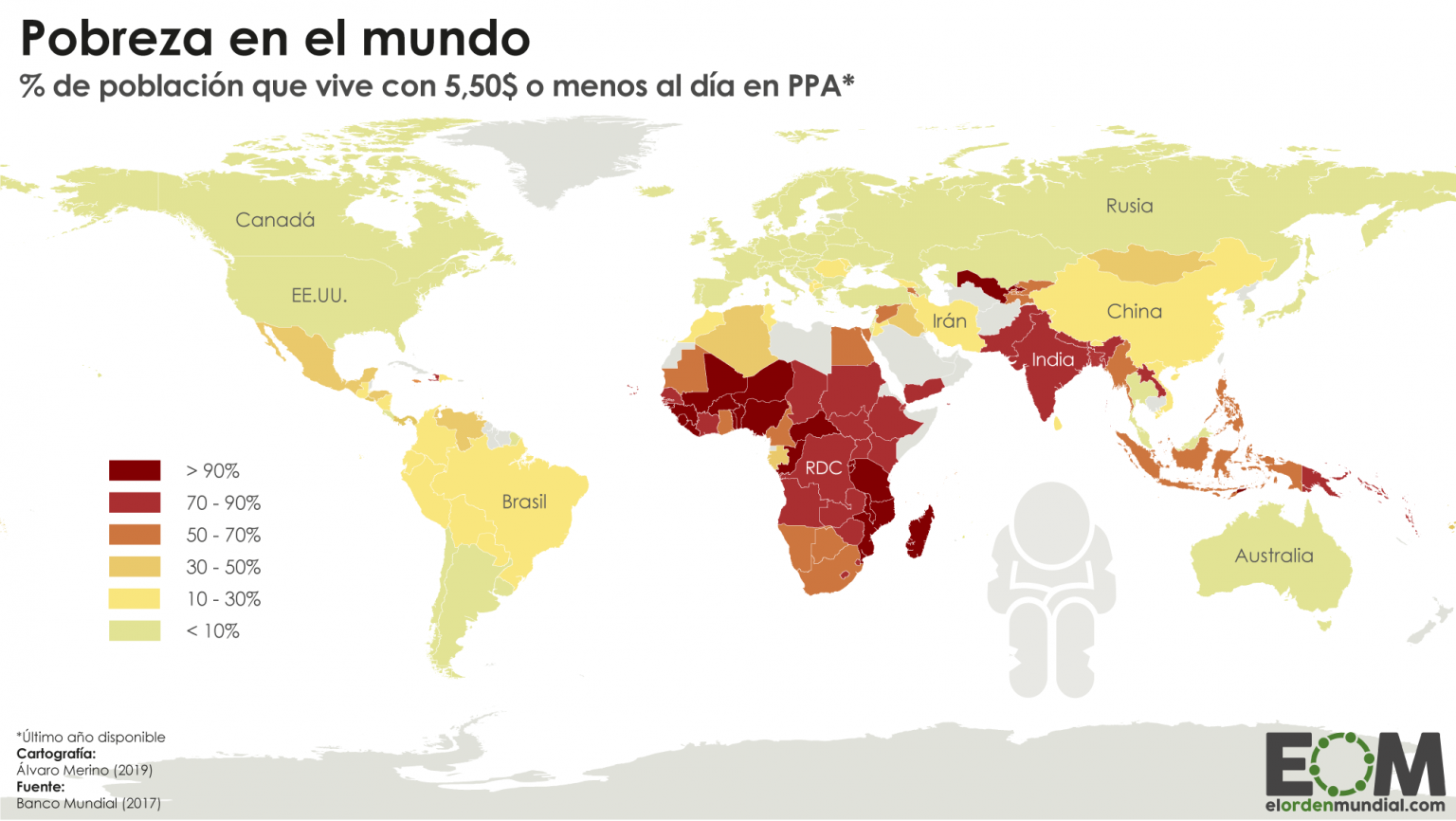 El mapa de la pobreza mundial - Mapas de El Orden Mundial - EOM