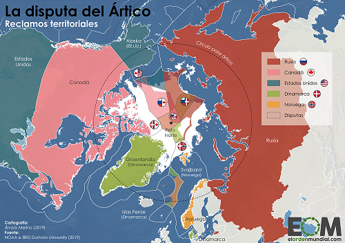 Las disputas territoriales en el Ártico - Mapas de El Orden Mundial - EOM