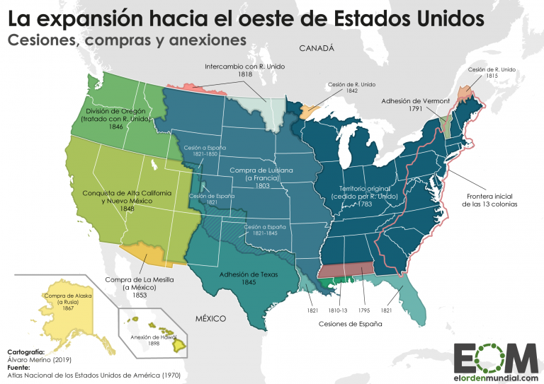 La expansión de los Estados Unidos - Mapas de El Orden Mundial - EOM