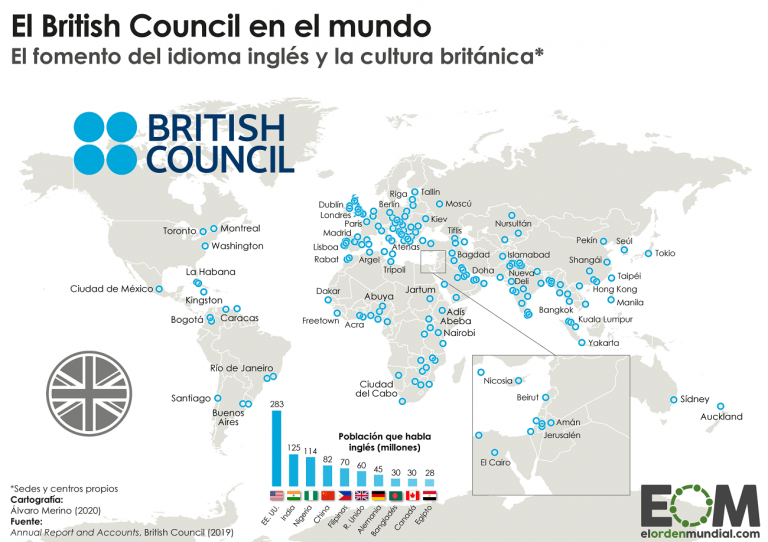 ¿Dónde tiene sedes el British Council? - Mapas de El Orden Mundial - EOM