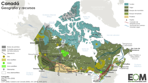 La geopolítica de Canadá - Mapas de El Orden Mundial - EOM