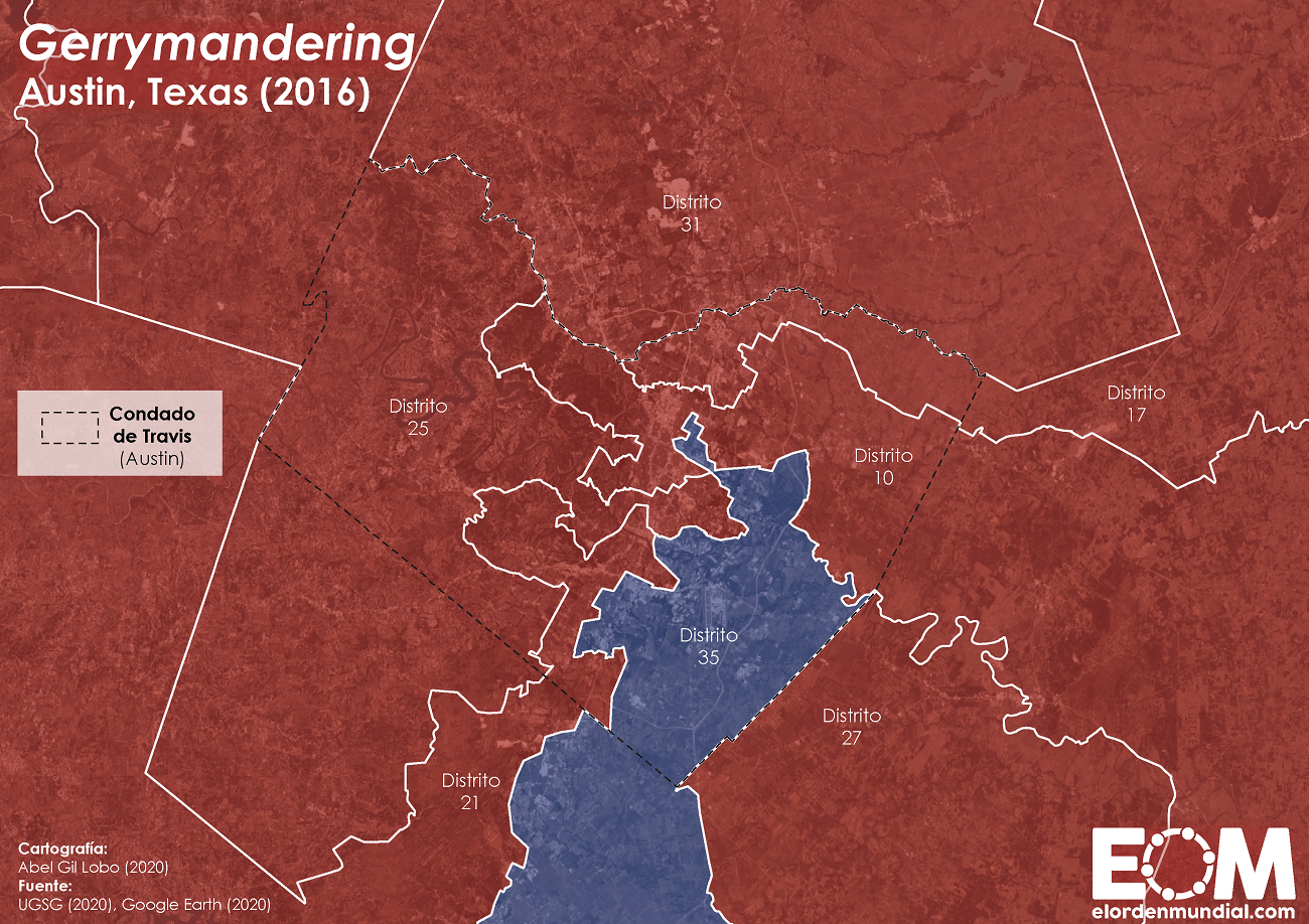 El gerrymandering en Estados Unidos - Mapas de El Orden Mundial - EOM