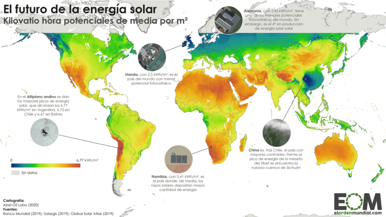 El potencial de la energía solar en el mundo - Mapas de El Orden ...