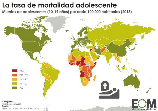 El mapa de la mortalidad adolescente en el mundo - Mapas de El Orden Mundial - EOM