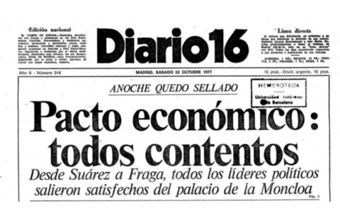 25 de octubre de 1977: firma de los Pactos de la Moncloa - El Orden ...