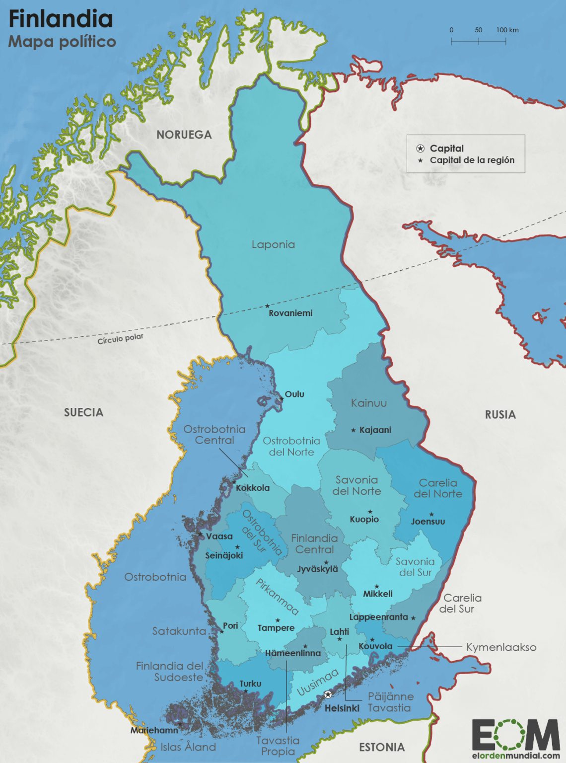 El mapa político de Finlandia - Mapas de El Orden Mundial - EOM