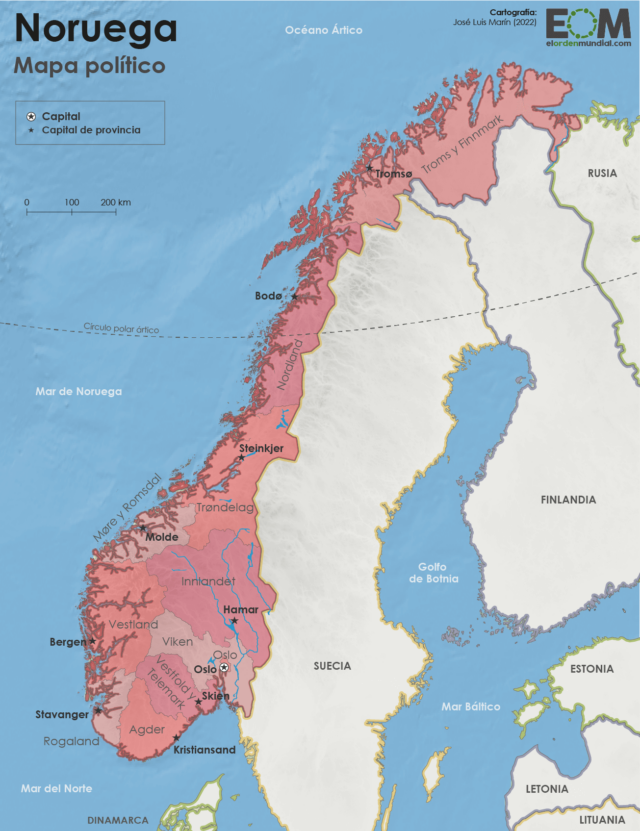 El mapa político de Noruega - Mapas de El Orden Mundial - EOM