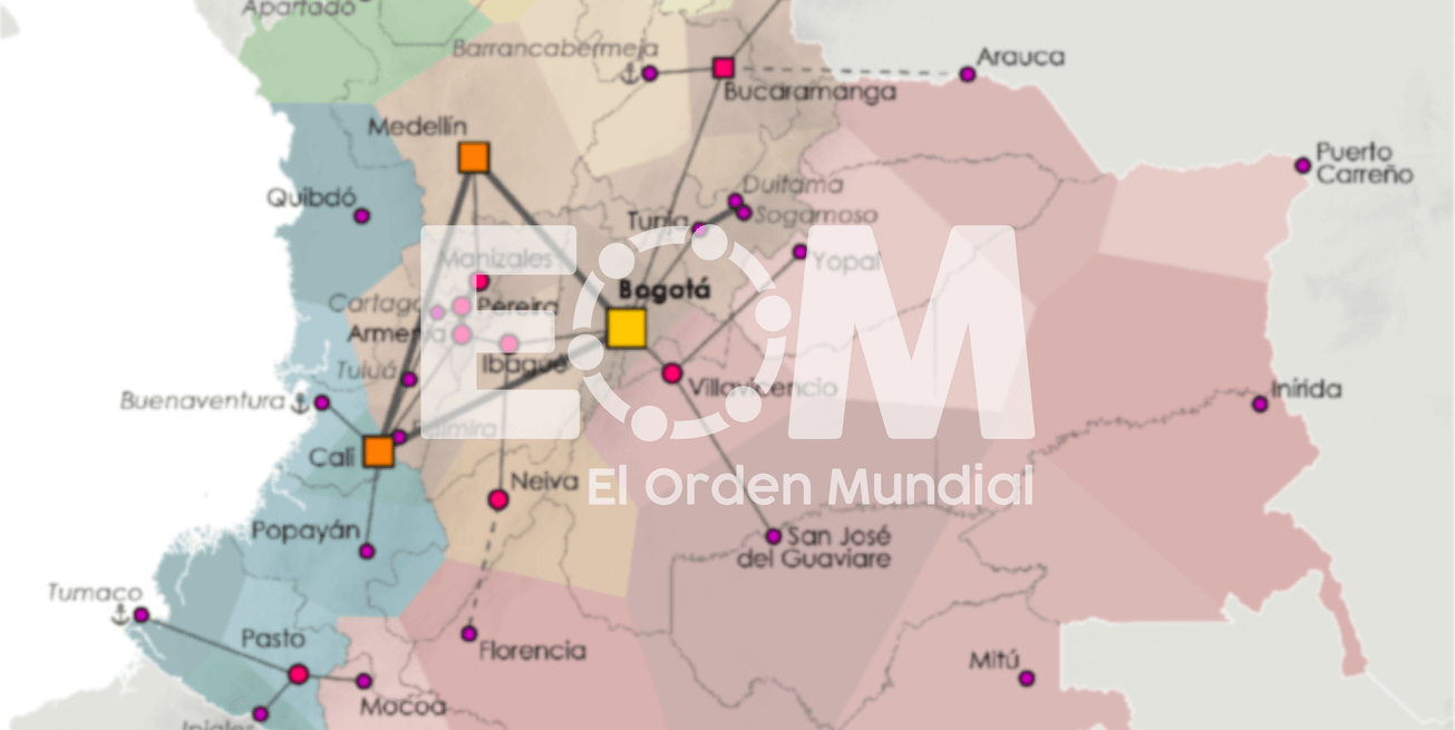 El mapa de la red urbana de Colombia - Mapas de El Orden Mundial - EOM
