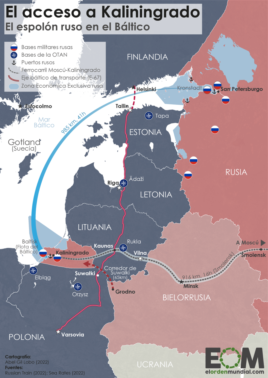 Las rutas de acceso a Kaliningrado, el enclave de Rusia en la OTAN ...