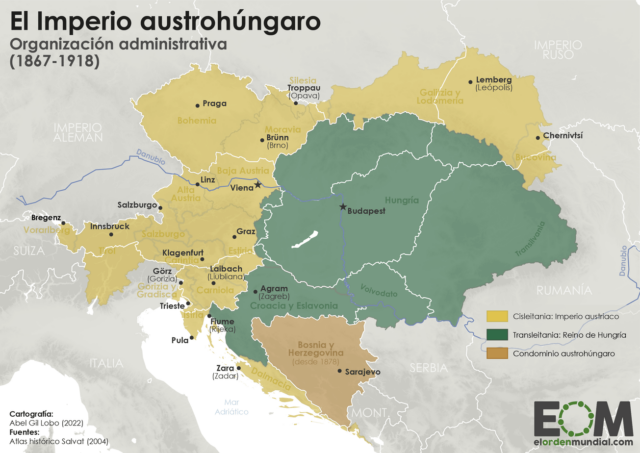 El mapa del Imperio austrohúngaro - Mapas de El Orden Mundial - EOM
