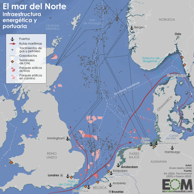 Mar Do Norte No Mapa Mundial