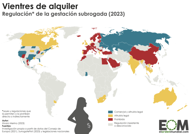 El mapa de la gestación subrogada en el mundo - Mapas de El Orden Mundial - EOM