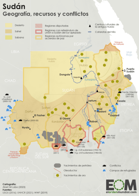 El mapa de la geopolítica de Sudán - Mapas de El Orden Mundial - EOM