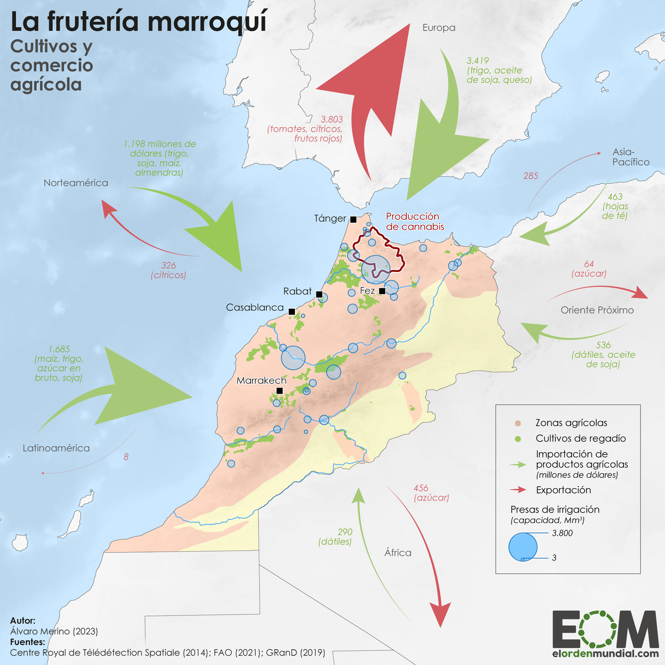 El mapa agrícola de Marruecos, la frutería de Europa - Mapas de El ...