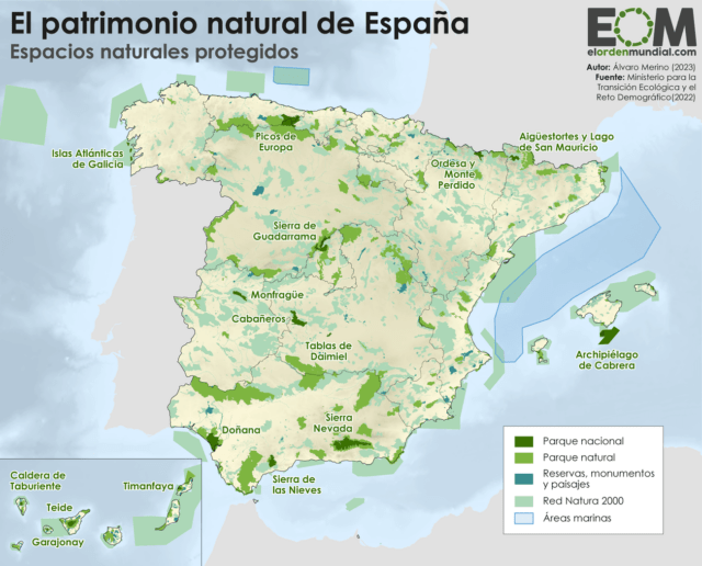 El mapa de los espacios naturales protegidos de España - Mapas de El Orden Mundial - EOM