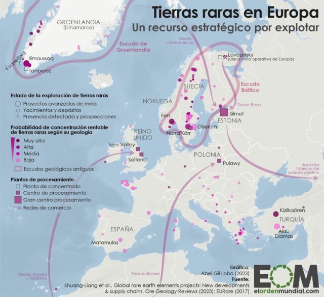 El mapa de las tierras raras en Europa - Mapas de El Orden Mundial - EOM