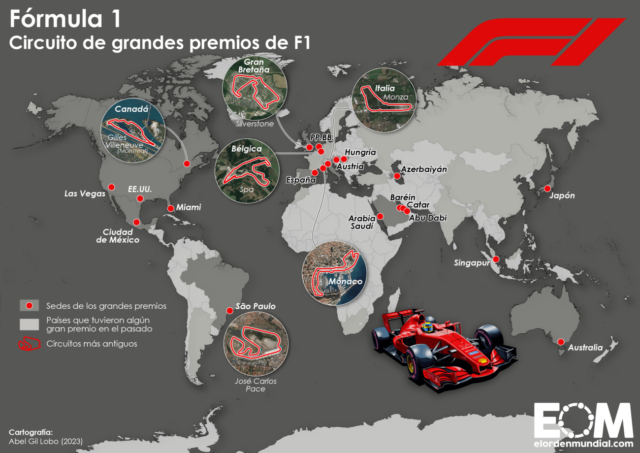El mapa de los Grandes Premios de Fórmula 1 - Mapas de El Orden Mundial ...