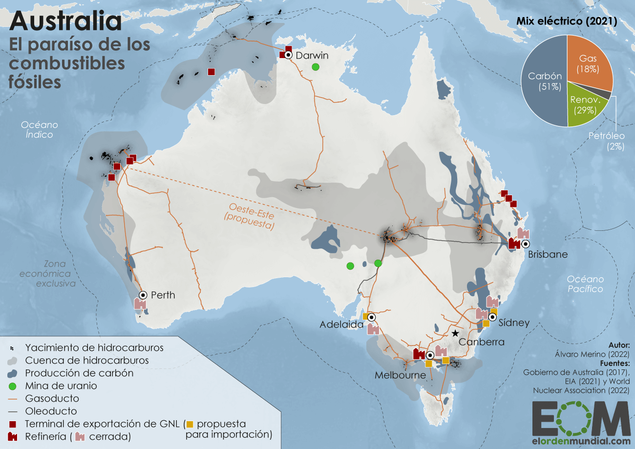 El mapa político de Australia - Mapas de El Orden Mundial - EOM