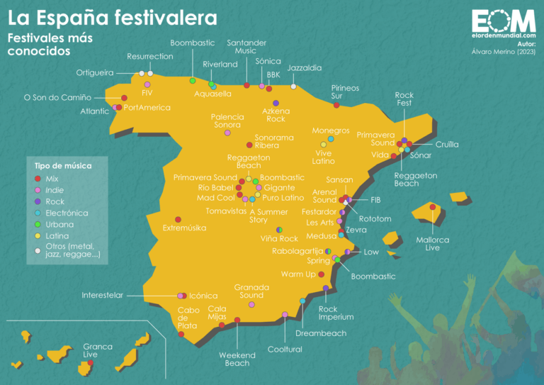 El mapa de los festivales de música en España - Mapas de El Orden ...