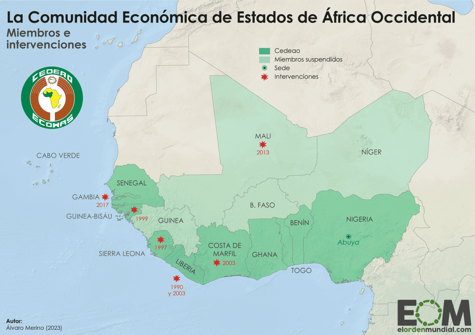 El mapa de la Cedeao, el bloque económico de África Occidental - Mapas ...