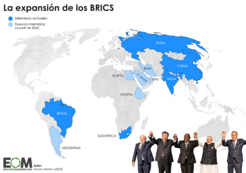 El mapa de los BRICS, las economías emergentes que rivalizan con ...