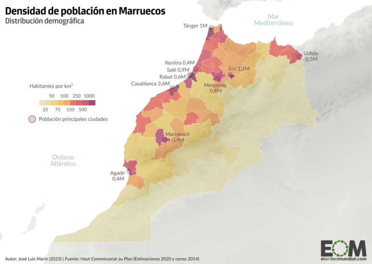 El mapa de la densidad de población en Marruecos - Mapas de El Orden ...