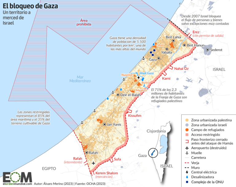 El mapa del bloqueo israelí a Gaza o cómo convertir un territorio en inhabitable - Mapas de El ...