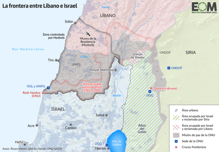 El mapa de la frontera entre Líbano e Israel - Mapas de El Orden ...