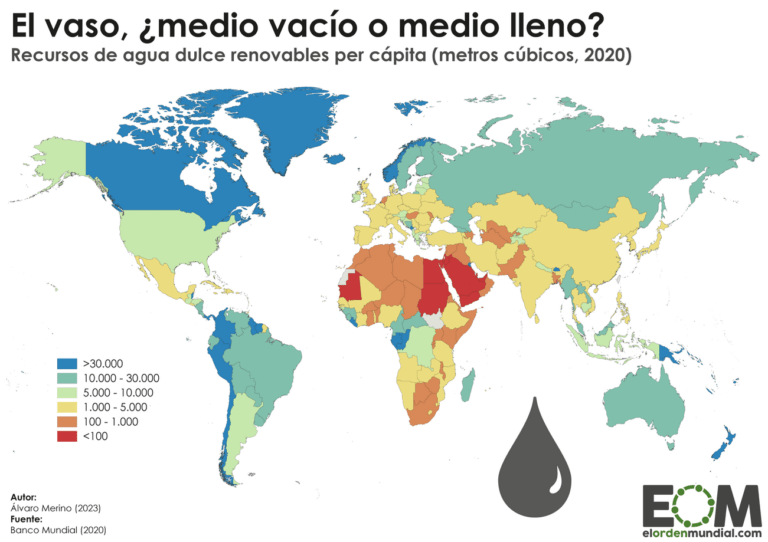 El mapa del agua dulce disponible en el mundo - Mapas de El Orden Mundial - EOM