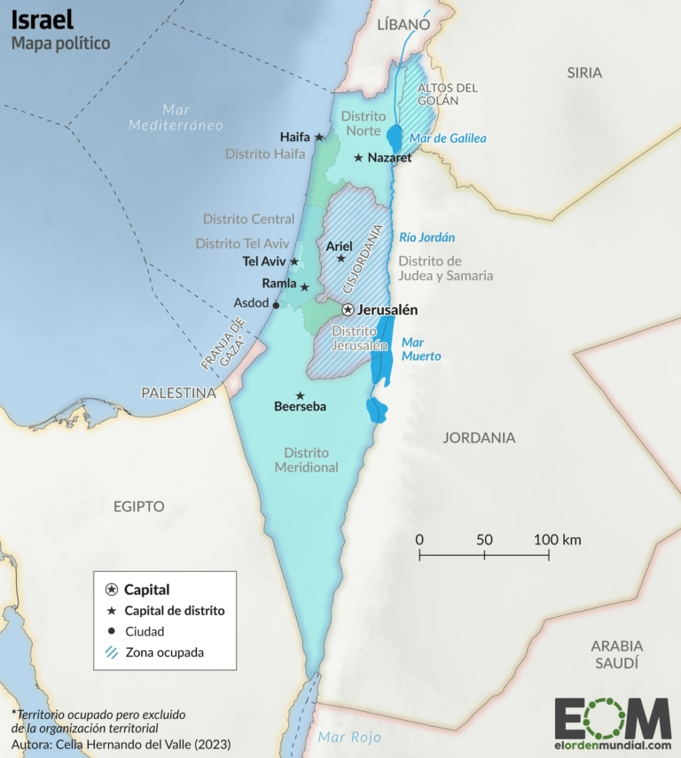 El mapa político de Israel - Mapas de El Orden Mundial - EOM