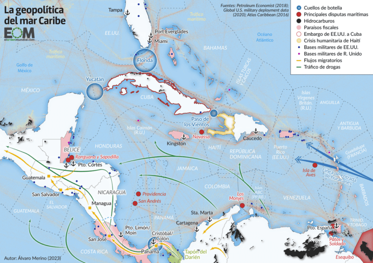 El mapa de la geopolítica del mar Caribe - Mapas de El Orden Mundial - EOM