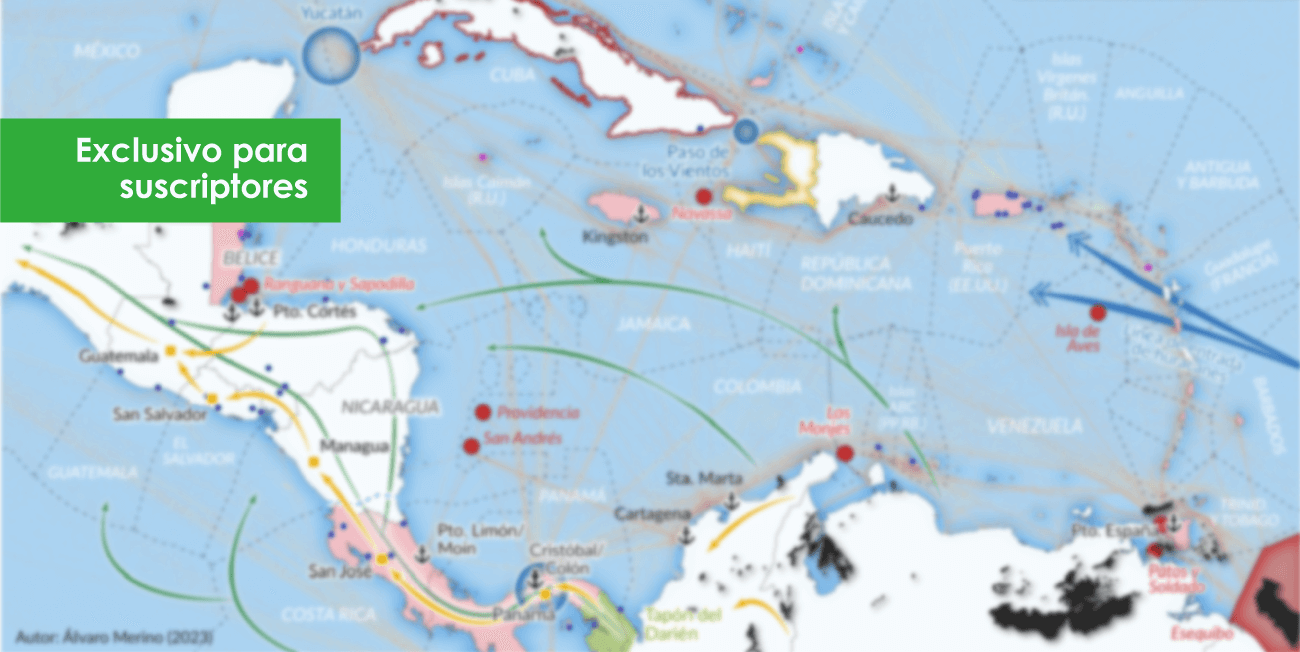 El mapa de la geopolítica del mar Caribe - Mapas de El Orden Mundial - EOM