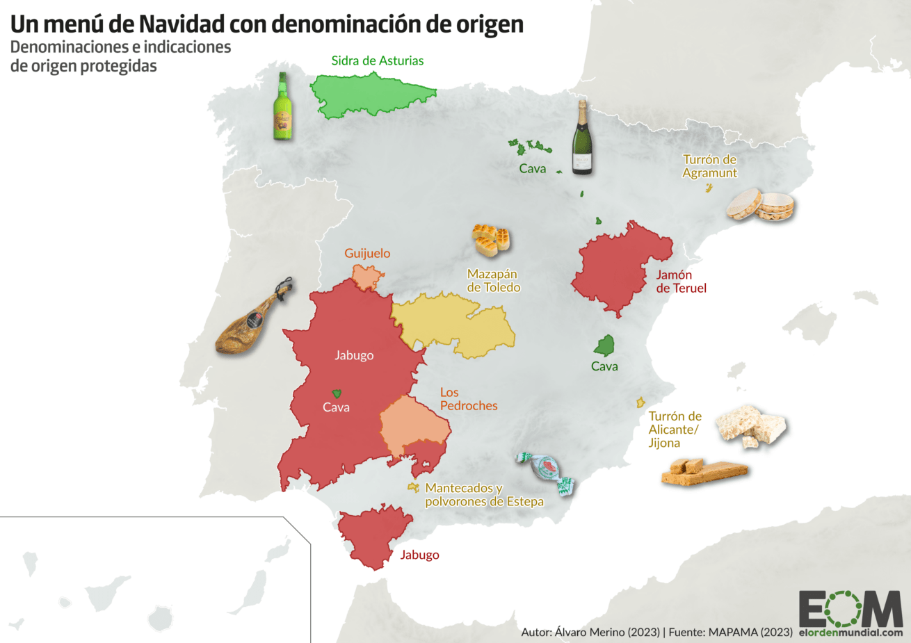 El menú de Navidad de España, en ocho mapas - Mapas de El Orden Mundial - EOM