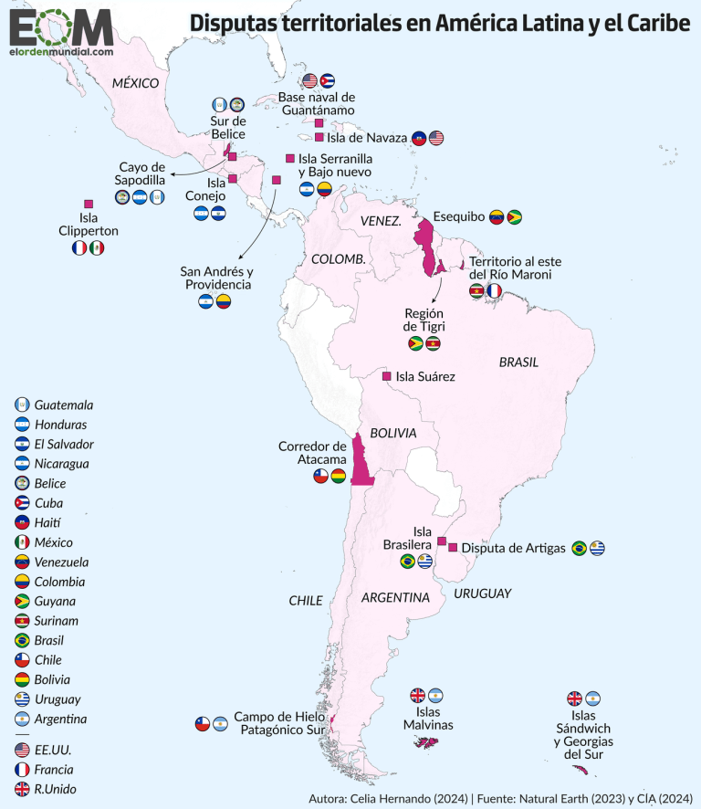 Las disputas territoriales en América Latina y el Caribe - Mapas de El Orden Mundial - EOM
