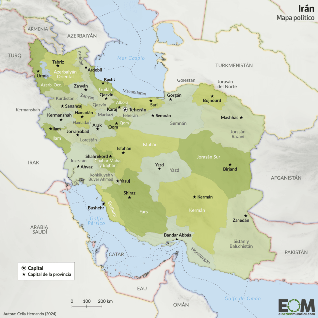 El mapa político de Irán - Mapas de El Orden Mundial - EOM