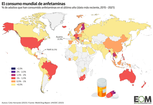 El mapa del consumo de anfetaminas en el mundo - Mapas de El Orden Mundial - EOM