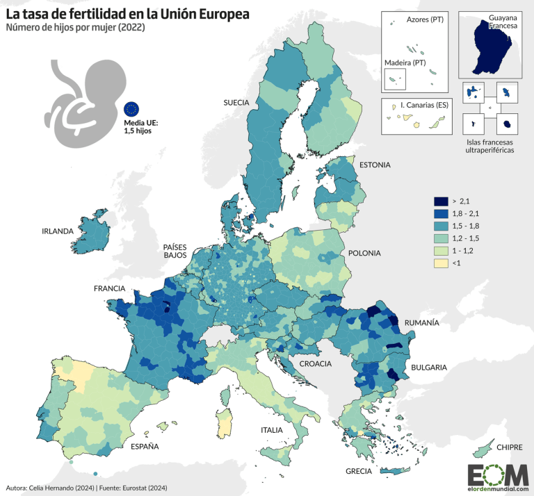El mapa de la fertilidad en la Unión Europea - Mapas de El Orden ...