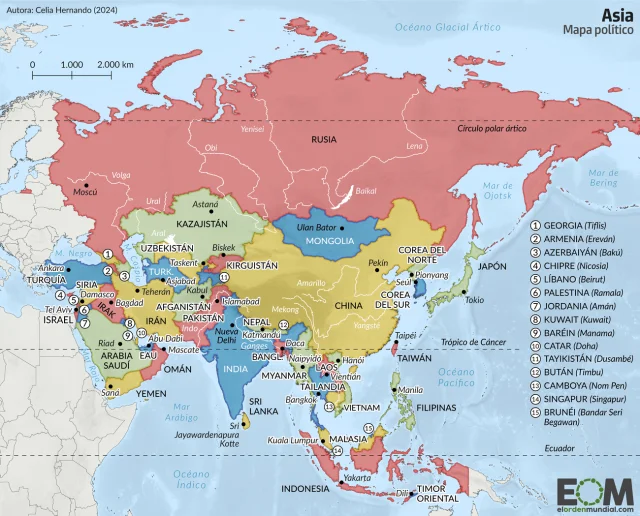 Mapa De Asia Sudoriental Con Países Y Capitales Juegos De Geografía