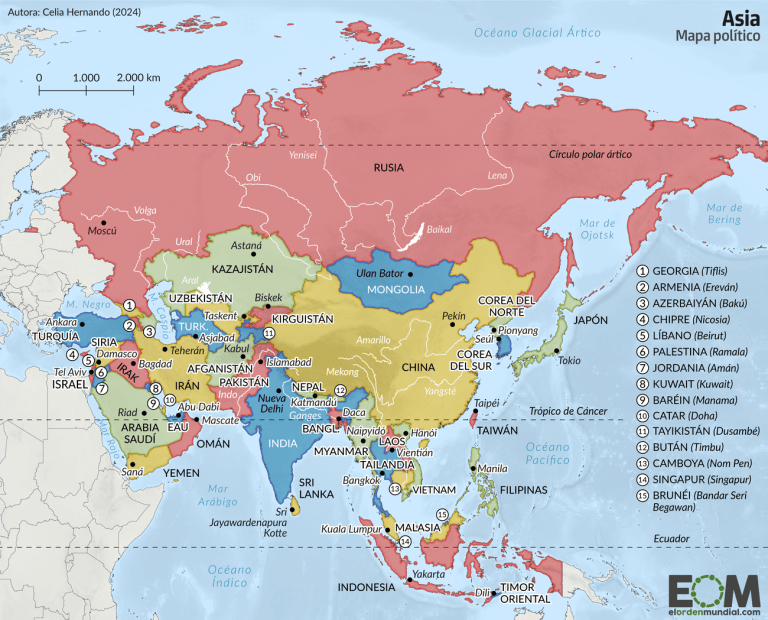 El Mapa Político De Asia Mapas De El Orden Mundial Eom