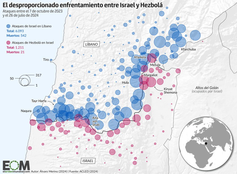 Los ataques entre Israel y Hezbolá en la frontera con Líbano - Mapas de ...