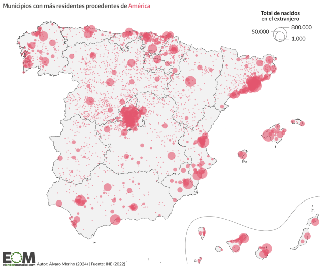 El mapa de la inmigración en España según su origen - Mapas de El Orden ...