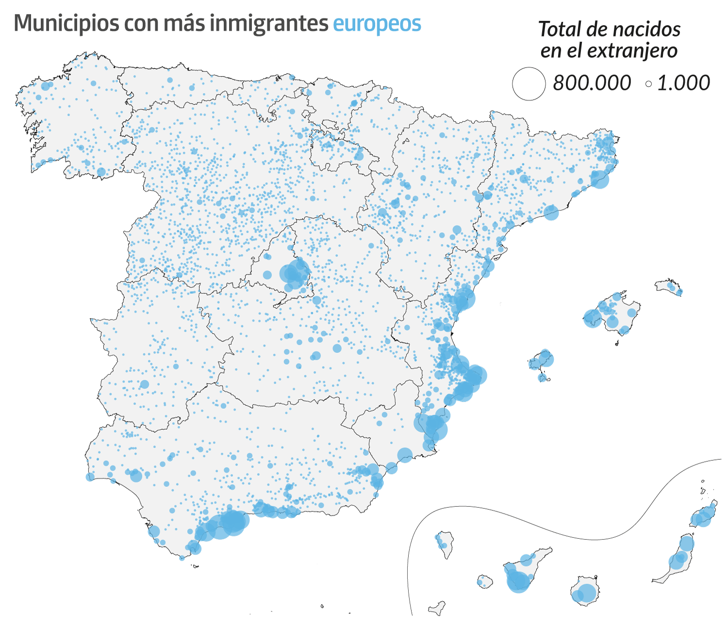 El mapa de la inmigración en España según su origen - Mapas de El Orden ...