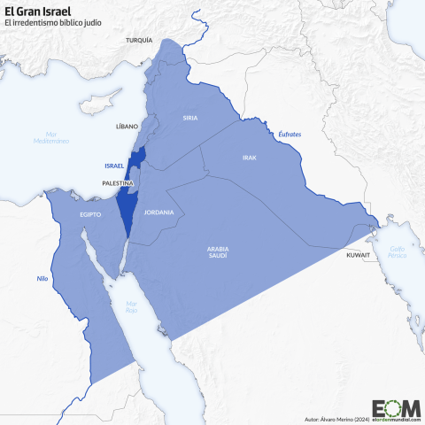Del Nilo al Éufrates: el mapa irredentista del Gran Israel - Mapas de ...