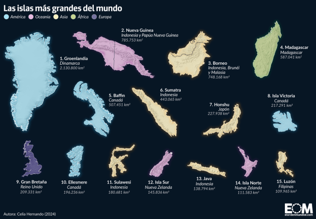 Las islas más grandes del mundo - Mapas de El Orden Mundial - EOM